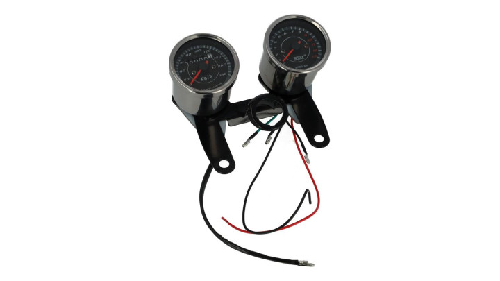Drehzahlmesser & Tacho Analog Motoflow RETRO Universal, Chrom Design
