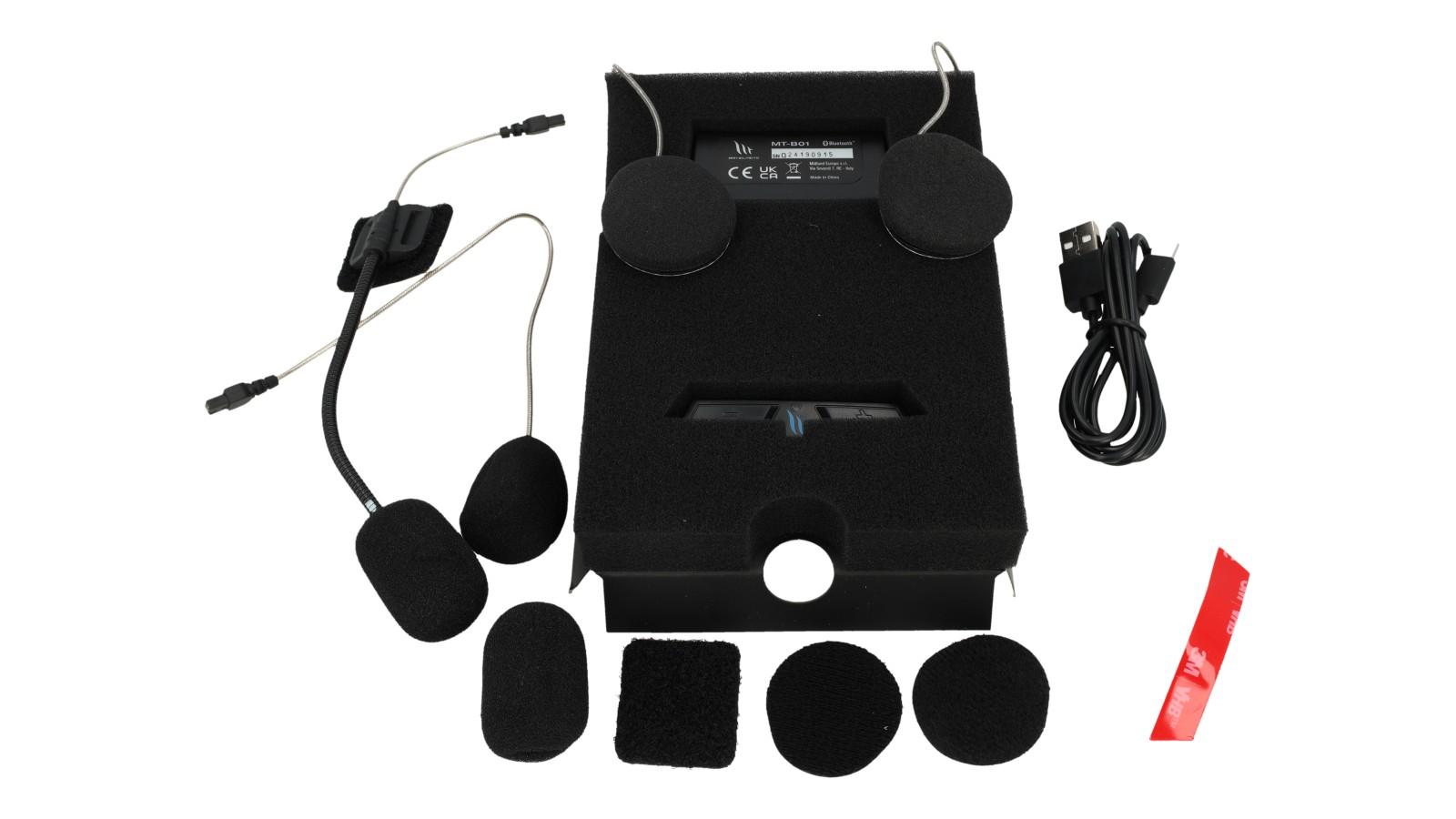 Helmet communication set universal, Bluetooth 200 m range