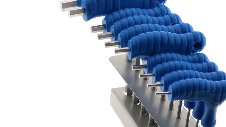 Set T-wrench hexagon socket Silverline 2-10mm, with practical wall bracket