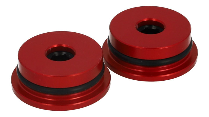 Schwingenplomben / Abdeckkappen Motoflow Honda CB 125 R, Rot eloxiert
