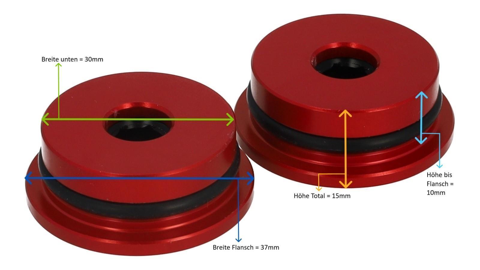 Schwingenplomben / Abdeckkappen Motoflow Honda CB 125 R, Rot eloxiert