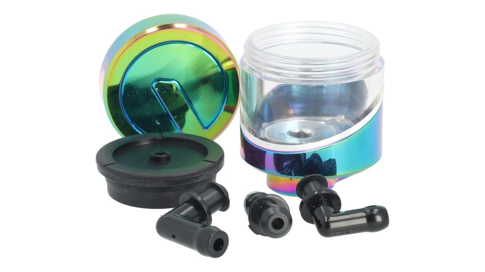 Brake fluid reservoir Motoflow Color Bomb CNC milled, neo-chrome