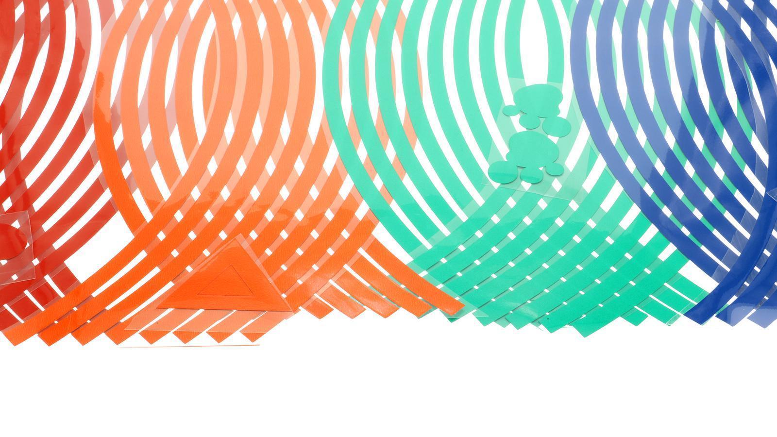 Rim sticker 17" pre-rounded, reflective, versch. Colors